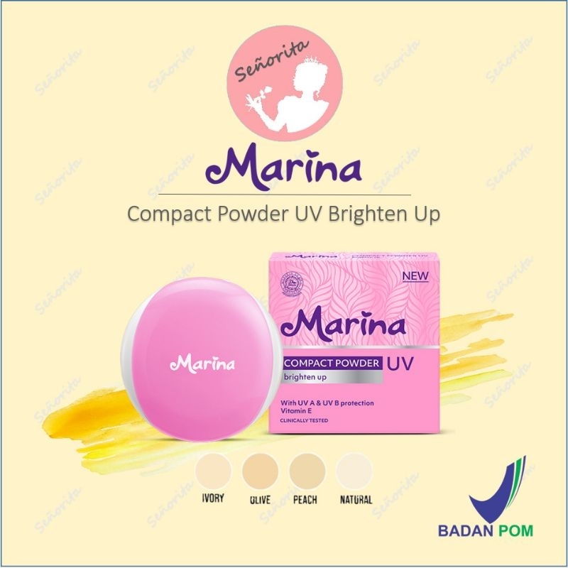 Jual MARINA Compact Powder UV Brighten Up 12gr | Bedak Padat Marina ...
