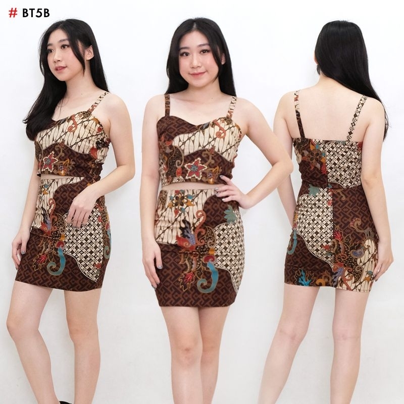 Jual setelan dress mini | BT5B batik strect | setelan mini | dress ...
