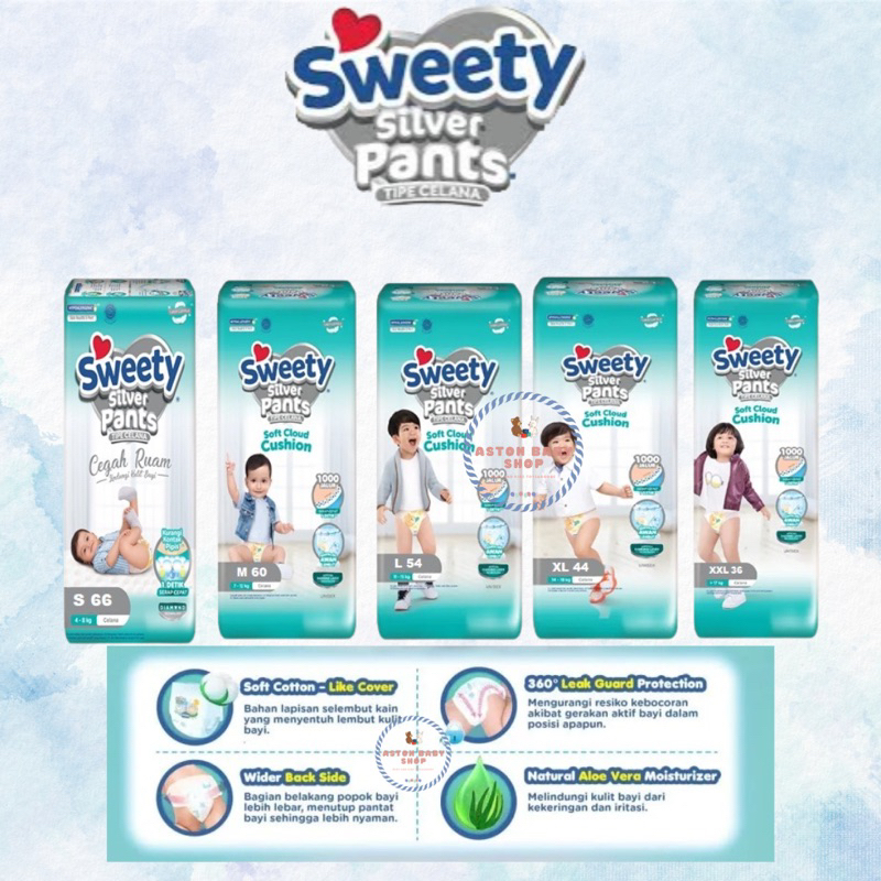 Jual Sweety Silver Pants NB44 S66 M60 L54 XL44 XXL36 Soft Cloud Cushion ...