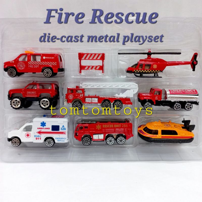 Jual FIRE RESCUE Diecast Mobil Truck Helikopter Pemadam Kebakaran ...