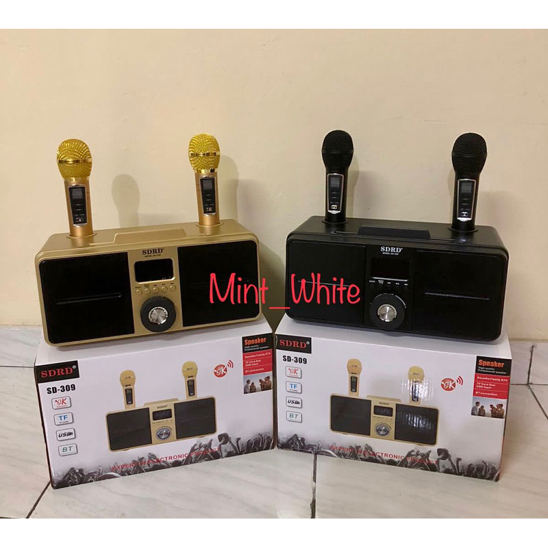 Jual SDRD SD 309 Wireless Mic Karaoke Dual Mikrofon Nirkabel Speaker Bluetooth Microfon 2 Mic ...