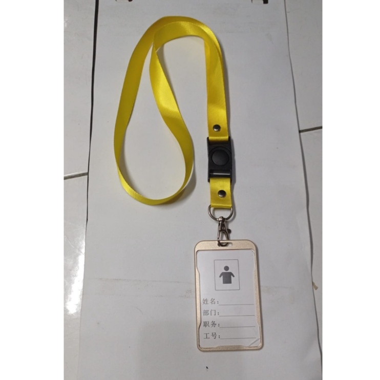 Jual Tali Id Card 2cm Set Plus Tempat Id Card Alumunium Alloy Gantungan ...