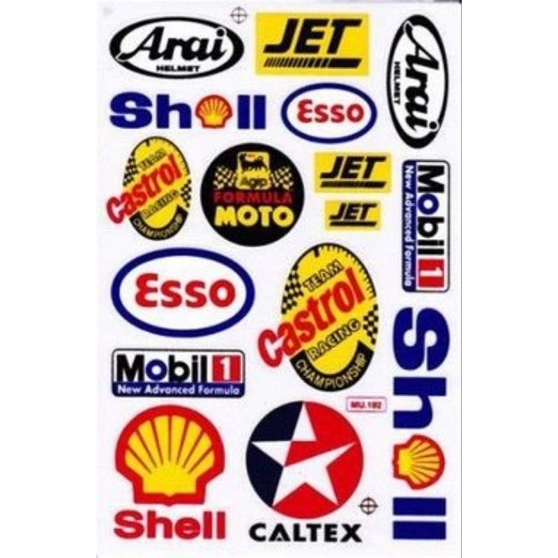Jual stiker motor,stiker helm,Shell esso,1 lembar,model print | Shopee ...