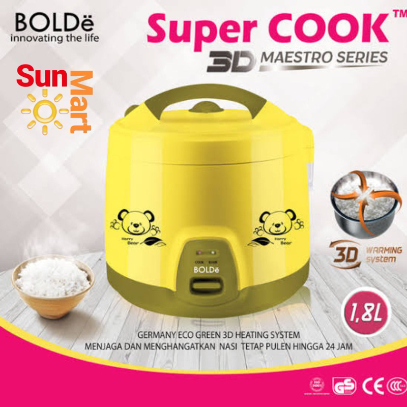 Jual BOLDe SUPER COOK MAESTRO 3D 1,8 L - Rice Cooker Premium 3 in 1 ...
