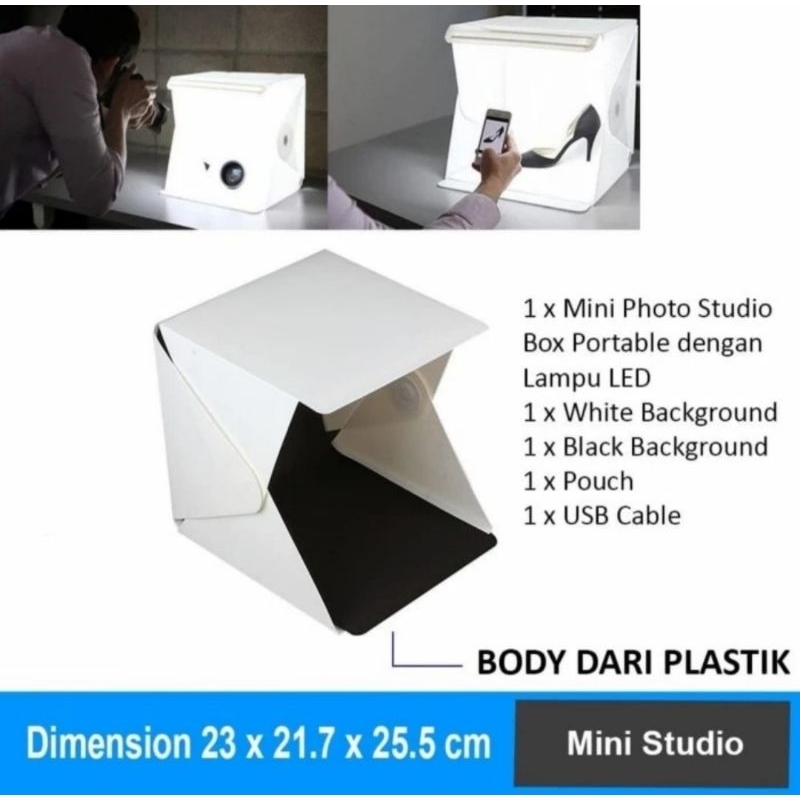Jual Mini Studio Photo Box LED foto portable photography folding light ...