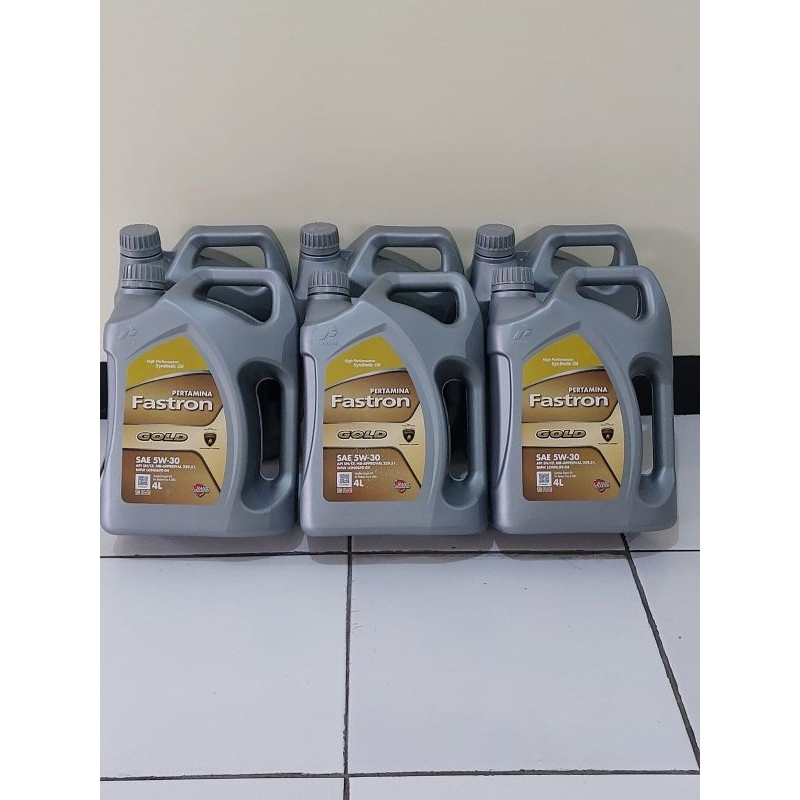 Jual Oli Pertamina Asli Ori Fastron Gold 5W-30 5W30 4 Liter | Shopee ...