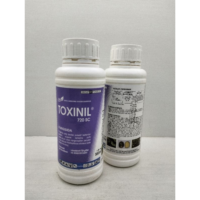 Jual FUNGISIDA TOXINIL 720SC 500ML pengendali busuk buah dan batang ...