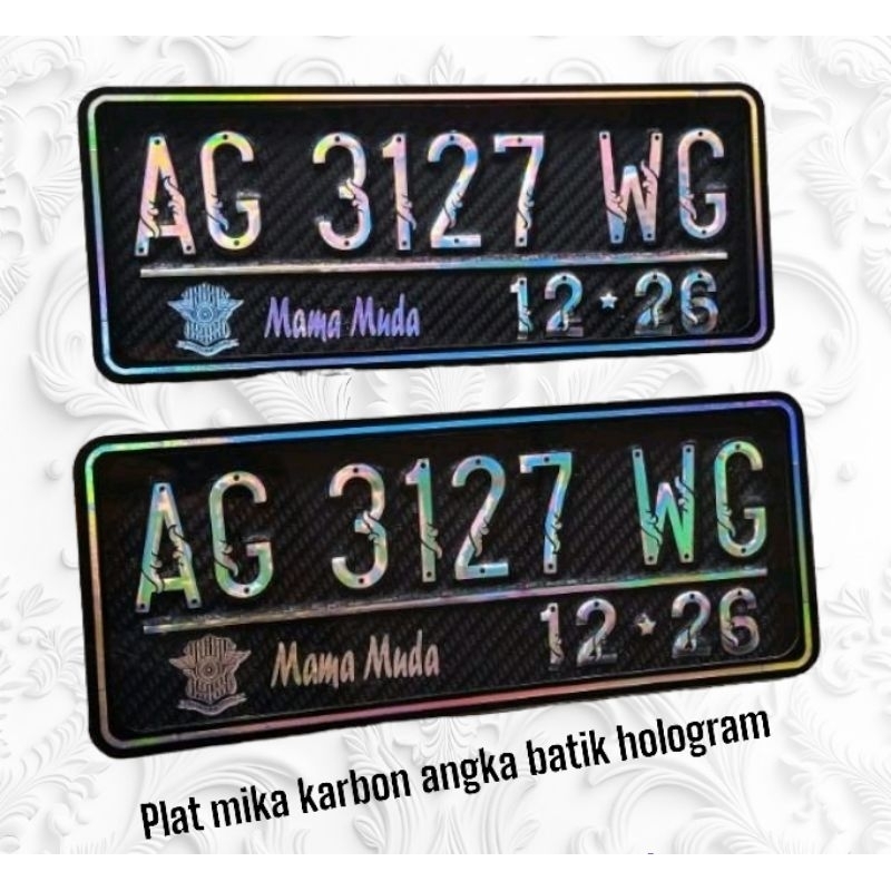 Jual PLAT NOMOR MOTOR KARBON ANGKA BATIK HOLOGRAM ISTIMEWA | Shopee ...