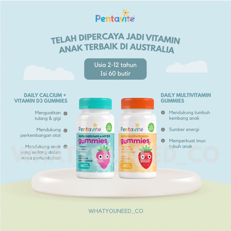 Jual Pentavite Gummies (isi 60) | Calcium + Vitamin D3 ...