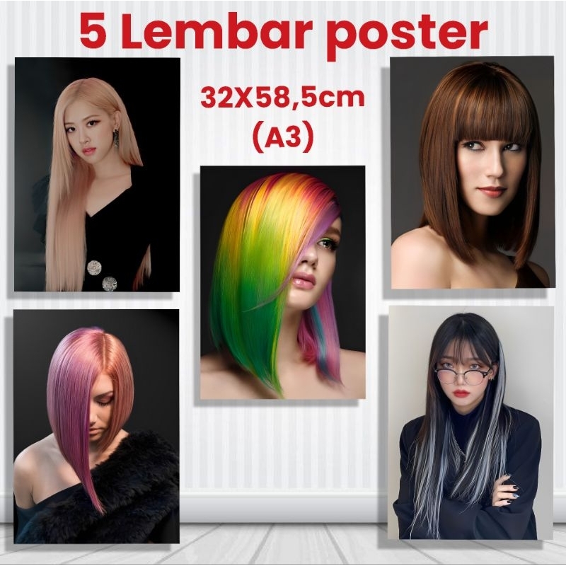 Jual POSTER SALON model cewek Poster barbersop / poster pangkas rambut ...
