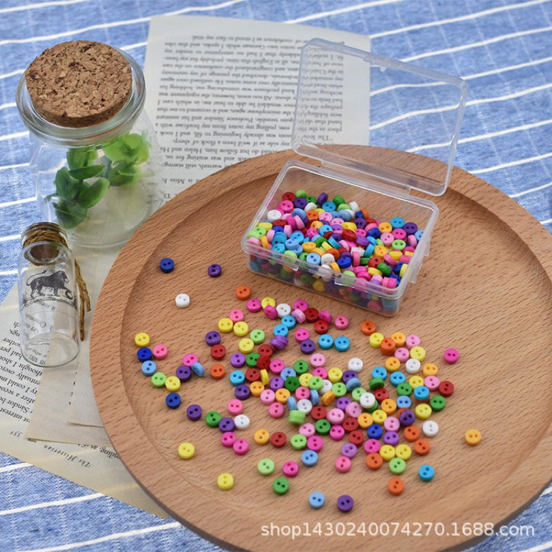 Jual isi 24 pcs kancing jahit plastik mini boneka barbie 4mm 6mm 1,15cm ...