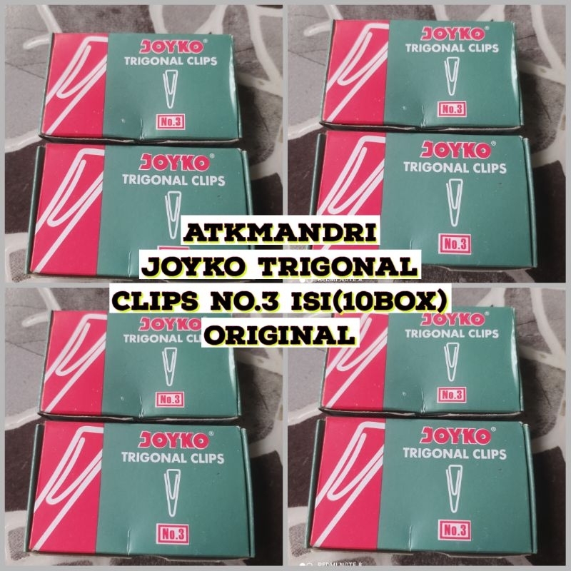 Jual JOYKO TRIGONAL CLIPS NO.3 ISI(10BOX)ORIGINAL | Shopee Indonesia