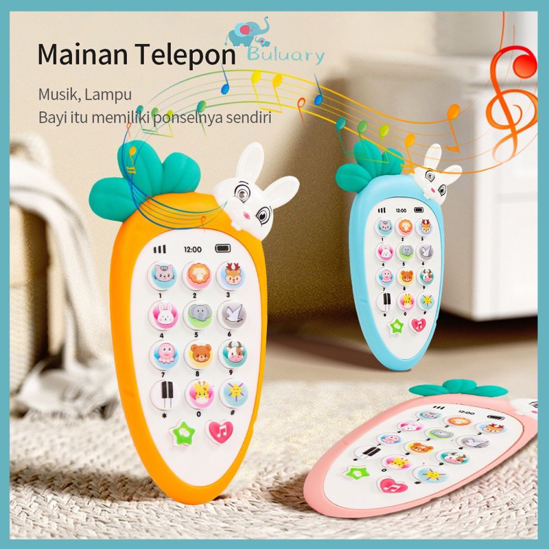 Jual Telepon mainan bayi silikon dengan lampu dan musik mainan gigitan ...
