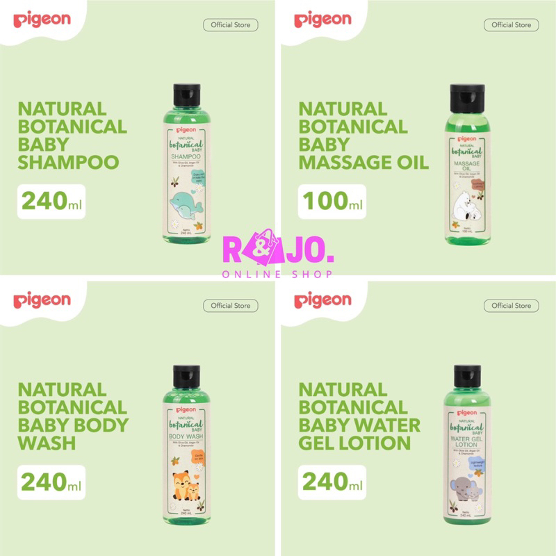 Jual PIGEON BOTANICAL Body Wash| Shampoo| Massage Oil| Water Gel Lotion ...