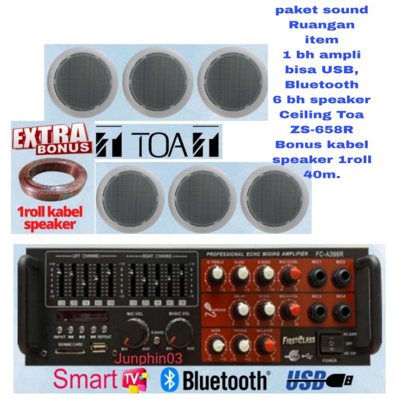 Jual paket sound Ruangan speaker plafon Ceiling Toa ZS-658R 6 Unit ...