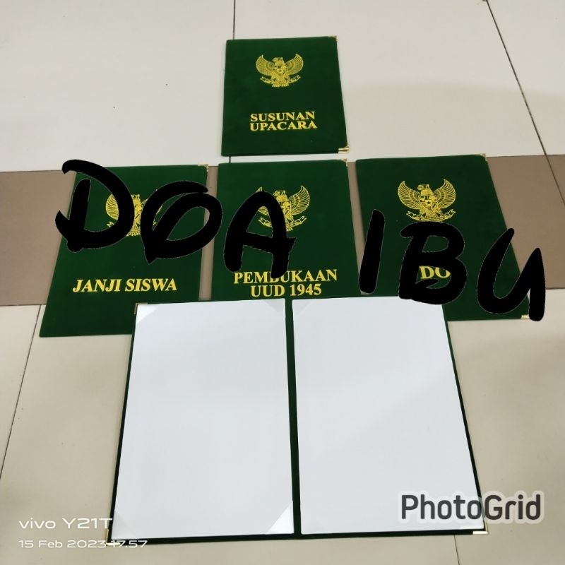 Jual map bludru map susunan upacara warna hijau logo sablon | Shopee ...