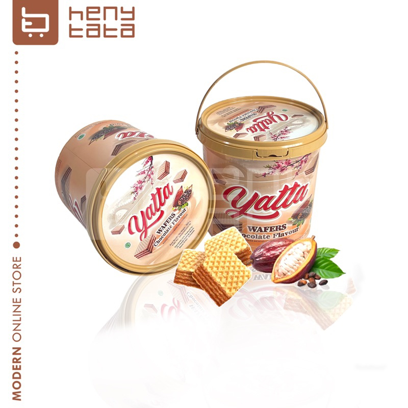 Jual Yatta Wafers Chocolate Kemasan Ember 300 gram Wafer Coklat Pail ...