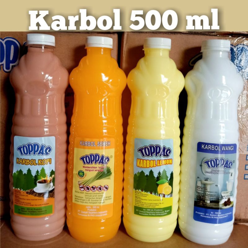 Jual Karbol Sereh/Pine/Kopi/Lemon 500 ml Merk Toppas | Shopee Indonesia