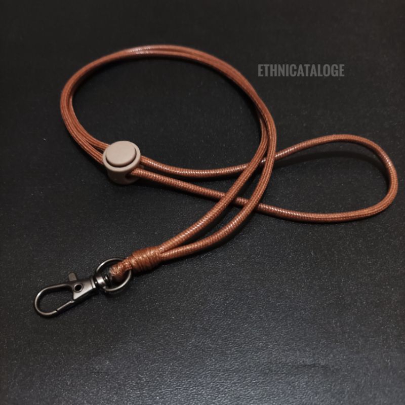 Jual LANYARD gantungan id card name tag holder tali premium coklat / id ...