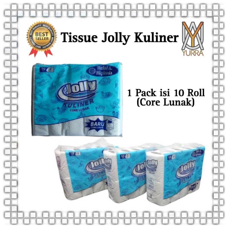 Jual YURRA - Tissue Tisu Jolly Kuliner Core Lunak 1 Pack (10 Roll) Tisu ...