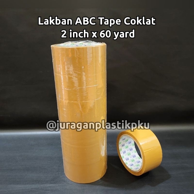 Jual Lakban Coklat 2 Inch ABC Tape | Isolasi Selotip 45mm 60 yard ...
