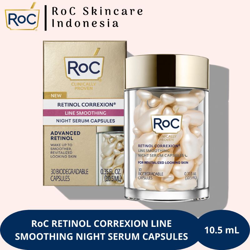 Jual RoC Retinol Correxion Line Smoothing Night Serum Capsules 30 ...
