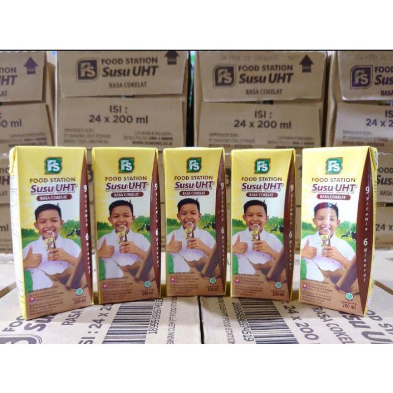 Jual SUSU UHT FOOD STATION UKURAN 200ML | Shopee Indonesia