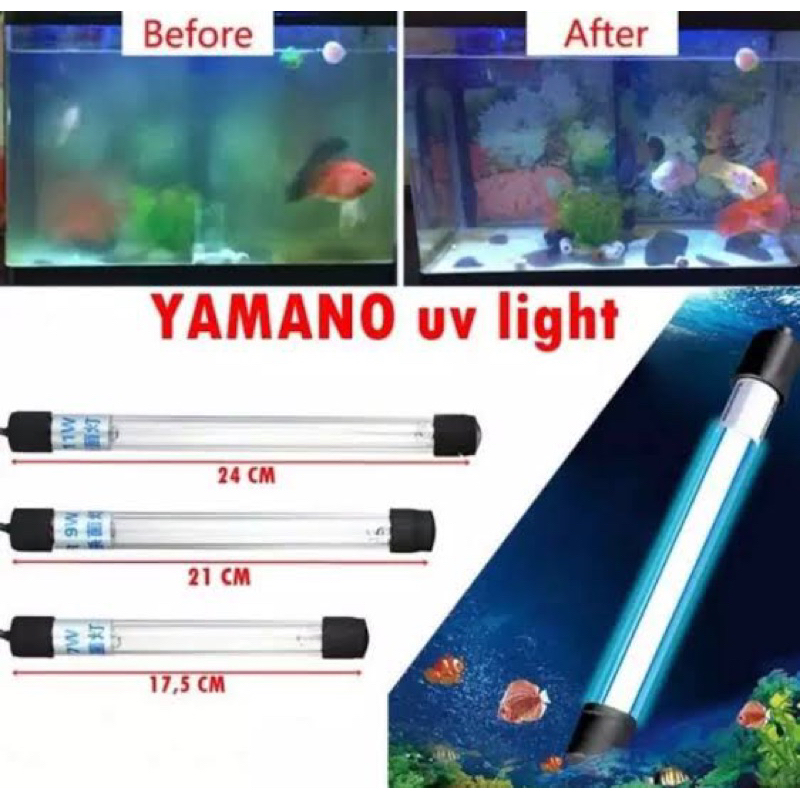 Jual yamano ultraviolet germicidal lamp uv 9W (lampu uv 9 watt) untuk aquarium | Shopee Indonesia