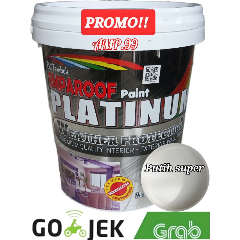 Jual CAT TEMBOK WARNA PUTIH/CAT TEMBOK 20KG/EMPAROOFPAIN PLATINUM ...