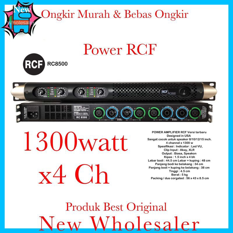 Jual power RCF audio rc8500 4 channel 1300w x5 Rcf8500 USA | Shopee Indonesia