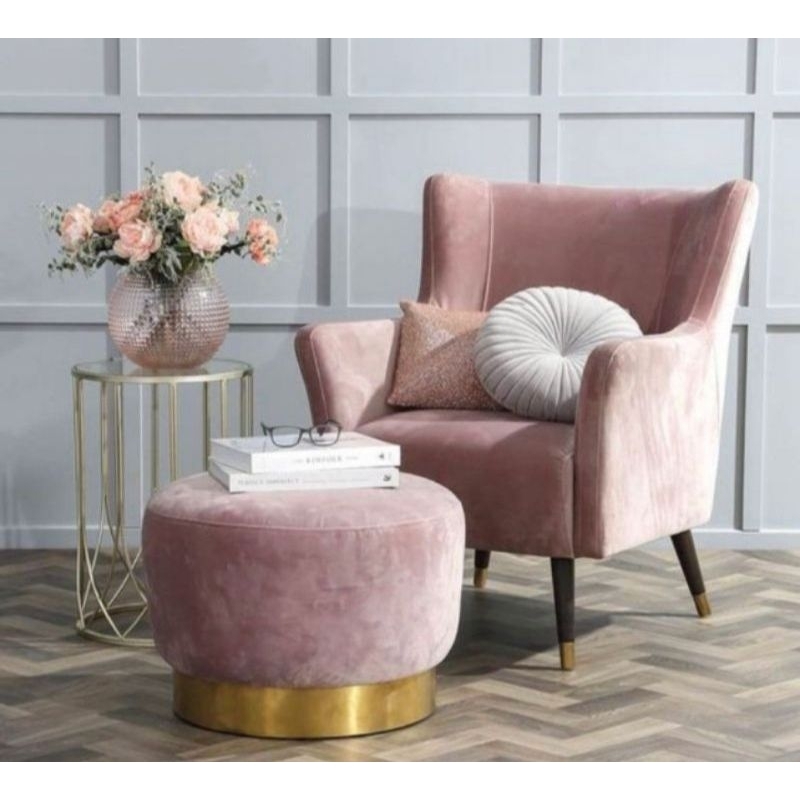 Jual Single Kursi sofa santai plus stol Aesthetic - Unixlo Furnuture ...