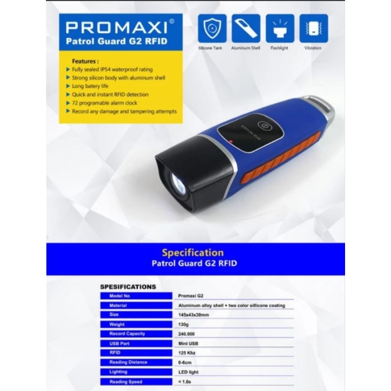 Jual PROMAXI PATROL GUARD G-2 RFID - MOBILE TIME RECORDER / ABSENSI ...