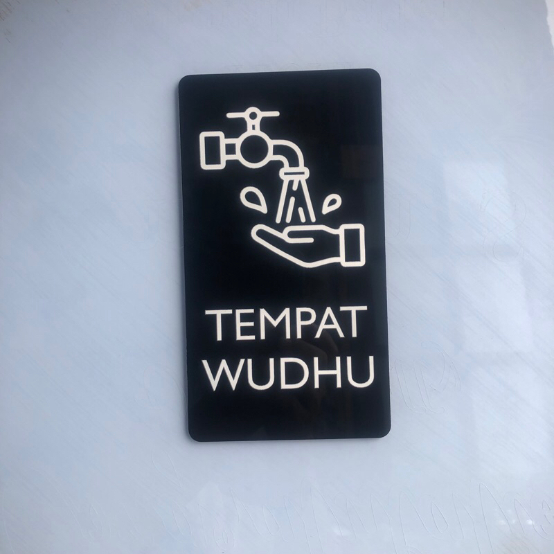 Jual Sign Akrilik Tulisan Tempat Wudhu / Sign Board Acrylic | Shopee ...
