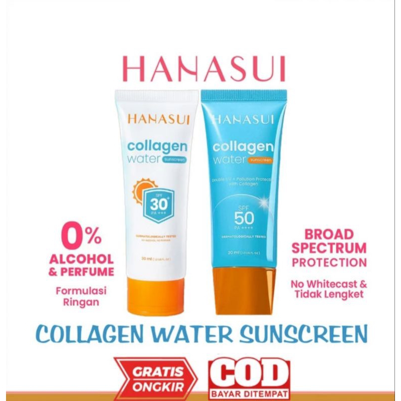 Jual HANASUI COLLAGEN WATER SUNSCREEN SPF 50 PA++++ SUNBLOCK SPF 30 ...
