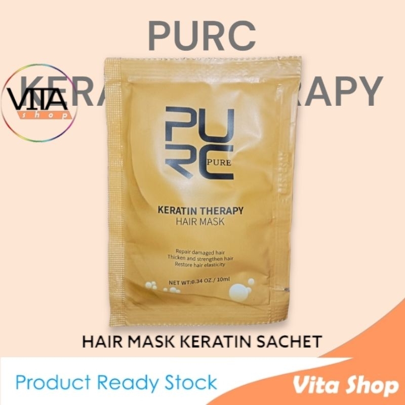 Jual PURC Keratin Therapy Hair Mask Sachet Masker Rambut Lembut ...