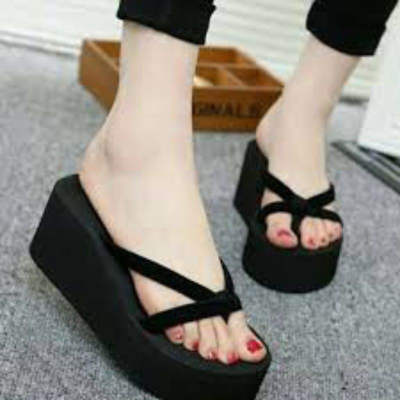 Jual SENDAL WEDGES WANITA DEWASA TALI SILANG | Shopee Indonesia
