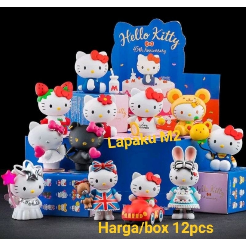 Jual 12/pcs Mainan Figure POP MART Hello Kitty 45th Anniversary ...