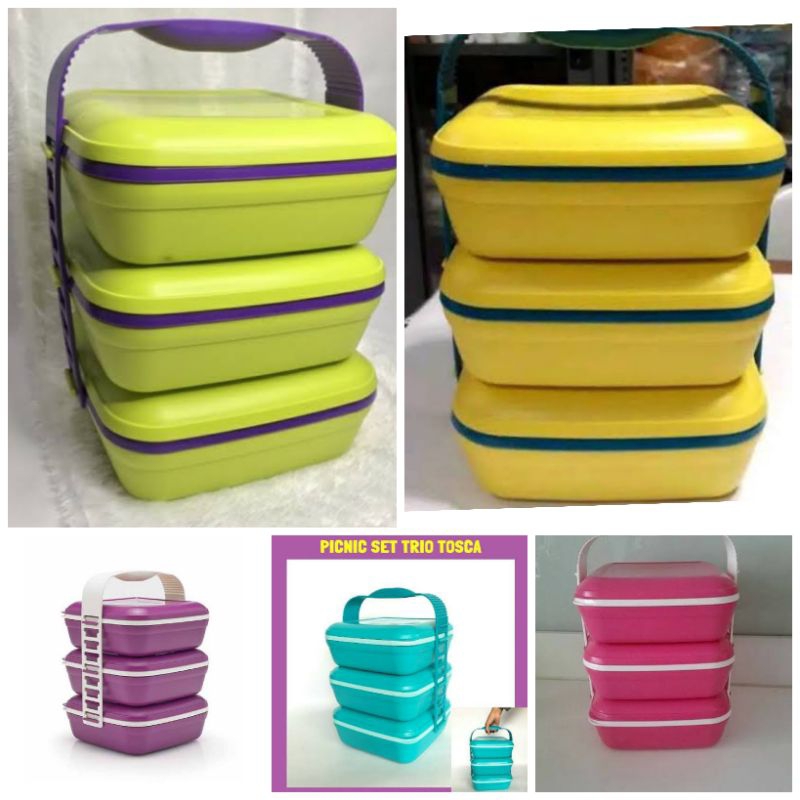 Jual picnic set trio pst Tupperware rantang jumbo | Shopee Indonesia