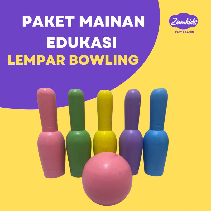Jual MAINAN EDUKASI LEMPAR BOLA BOWLING KAYU ANAK BALITA | Shopee Indonesia