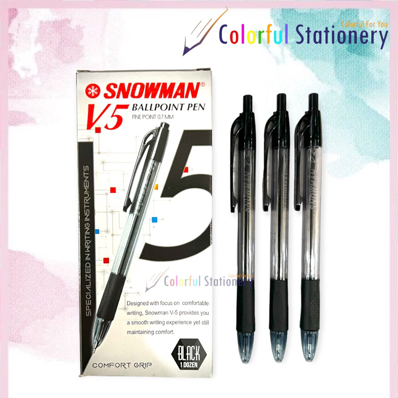 Jual Pulpen / Ballpoint Snowman V5 (12 Pcs) | Shopee Indonesia