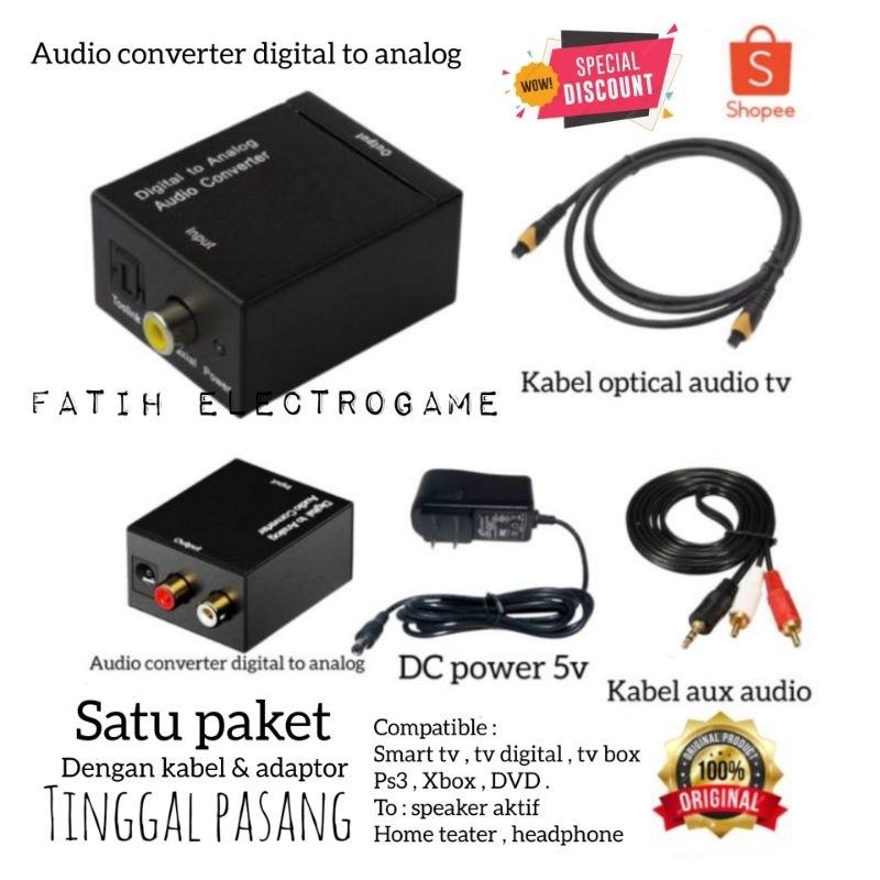 Jual [ PAKET KOMPLIT ] Converter audio digital to analog / Audio ...