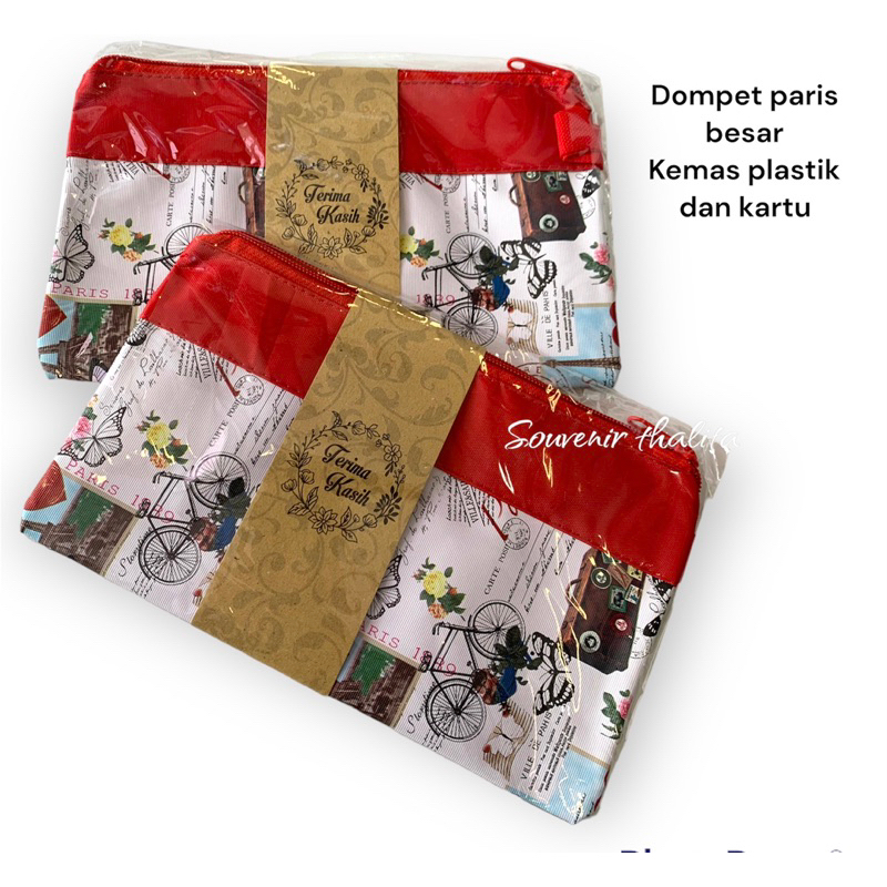 Jual isi 50 pcs Souvenir Dompet paris kemas plastik dan kartu ukuran ...
