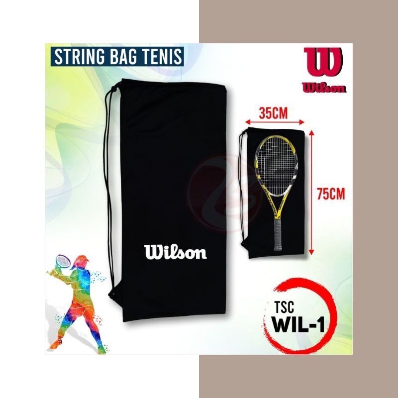 Jual Tas raket tenis lapangan w i l s o n string bag tennis tas kain ...