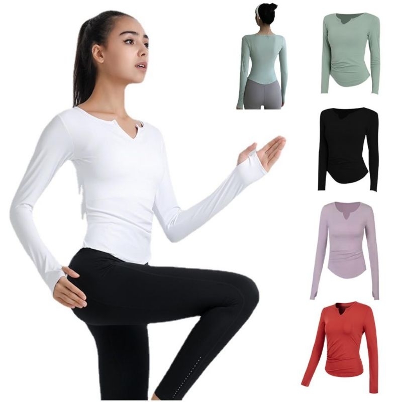 Jual Baju senam wanita lengan panjang Yoga Gym Ly228 | Shopee Indonesia