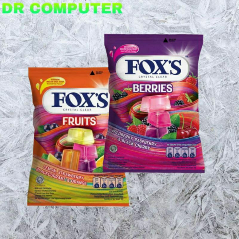 Jual foxs crystal clear fruits/berries 90gr permen rasa buah | Shopee ...