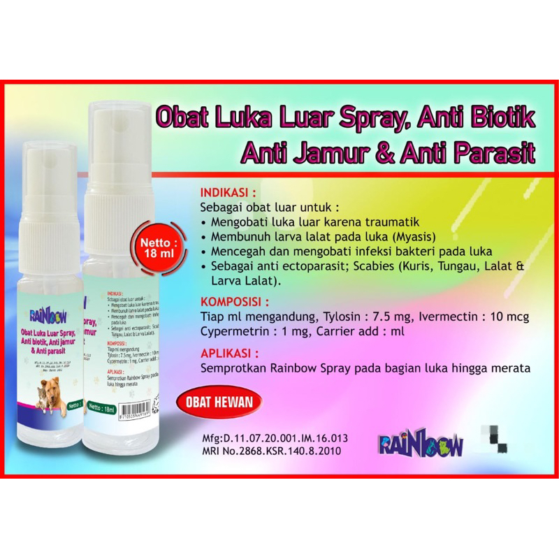 Jual RAINBOW LUKA LUAR SPRAY dog dan cat | Shopee Indonesia