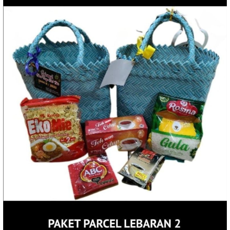 Jual Paket parcel lebaran mini keranjang sembako ukuran standar paket ...