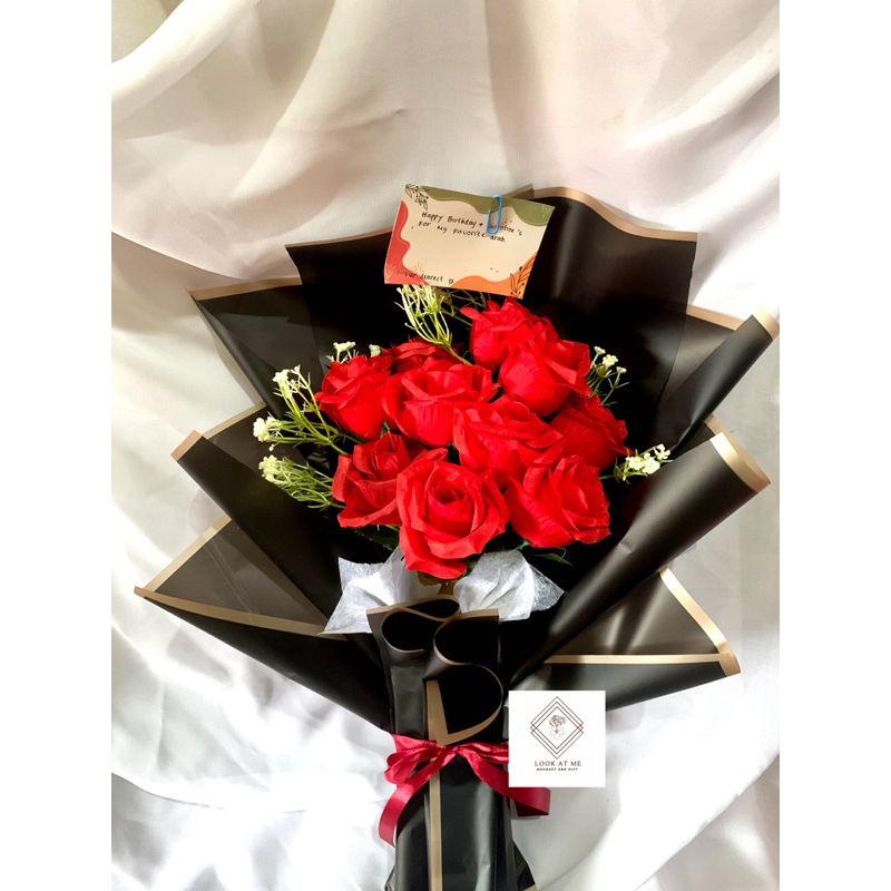 Jual Buket bunga artifical rose mawar bucket bunga palsu buket bunga ...