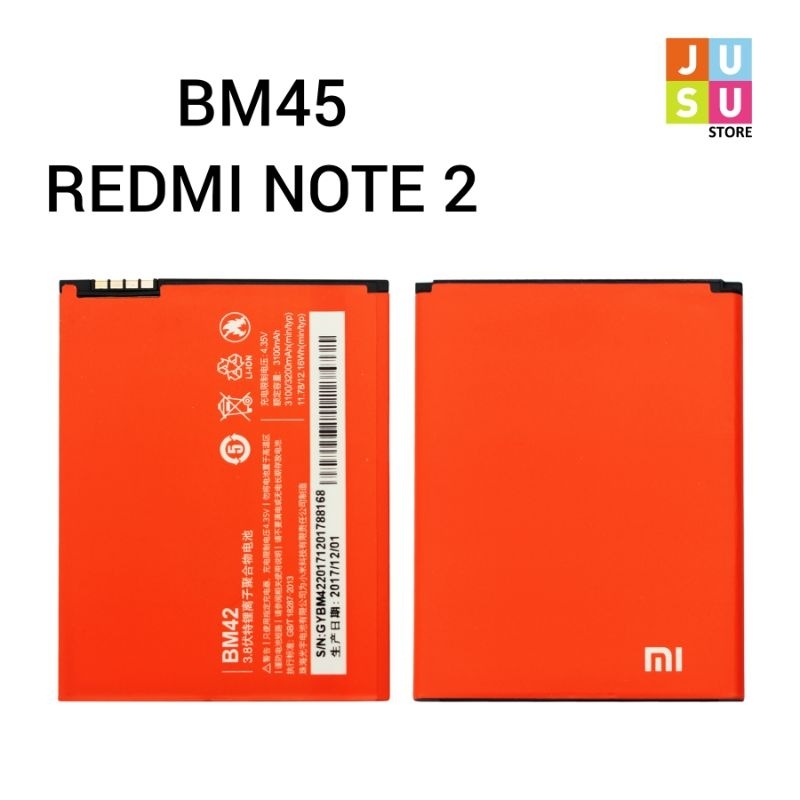 Jual Battery Xiaomi Redmi Note 2 (BM45) (Batt Baterai) | Shopee Indonesia