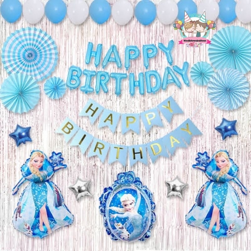 Jual WINDBLOWN BALON BIRTHDAY HBD FROZEN PRINCESS ELSA / PAKET ULANG ...